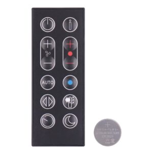 qzanyee life remote control for dyson hp04 pure hot + cool purifying heater fan, replacement remote for dyson part no. 969897-02 / part no. 969897-03 (black with magnetic)