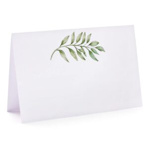 50 pack place cards, wedding name place cards, greenery table place cards for wedding or party, seating place cards for tables, 2 x 3.5 inches