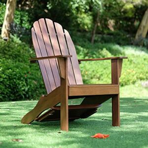 Cambridge Casual Bentley Adirondack Chair with Tray Table, Solid Wood/Natural Brown