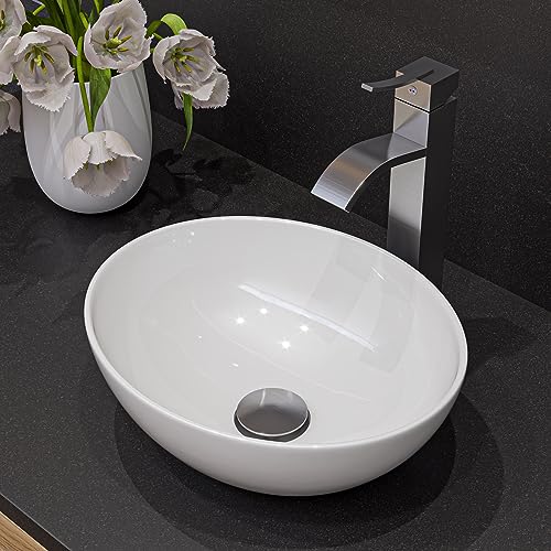 ALFI brand ABC913 Bathroom Sink, 15.38"L x 12.75"W x 5.5"H, White