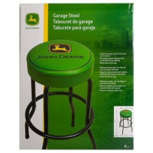 Plasticolor 004792R01 John Deere Logo Garage and Game Room Stool with Matte Green Top and Black Legs