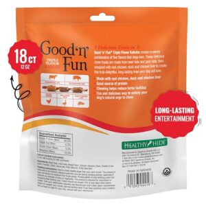 Good ’n’ Fun Triple Flavor Kabobs 18 Count, Rawhide Snack for All Dogs (3 Pack)