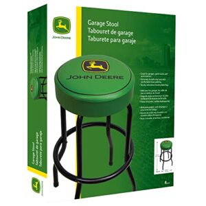 Plasticolor 004792R01 John Deere Logo Garage and Game Room Stool with Matte Green Top and Black Legs