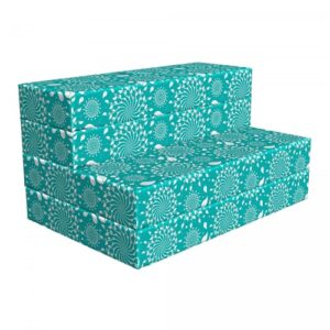 ambesonne turquoise foldable mattress, stalks and dots vintage, 74.8" x 39.4", turquoise white