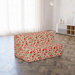 Ambesonne Poppy Flower Foldable Mattress, Nature Arrangement, 74.8" x 39.4", Green Red Beige