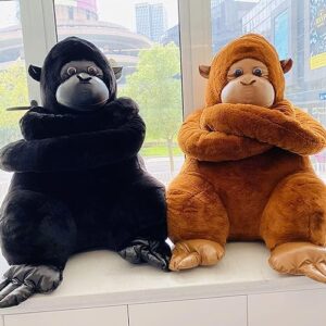 KLLKR Plush Soft ​Huge Gorilla Stuffed Animal Soft Huggable Gorilla Pillow Super Soft Plush Doll Animal Toy for Kids and Adults Cuddlekins