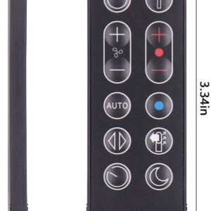 Qzanyee Life Remote Control for Dyson HP04 Pure Hot + Cool Purifying Heater Fan, Replacement Remote for Dyson Part No. 969897-02 / Part No. 969897-03 (Black with Magnetic)