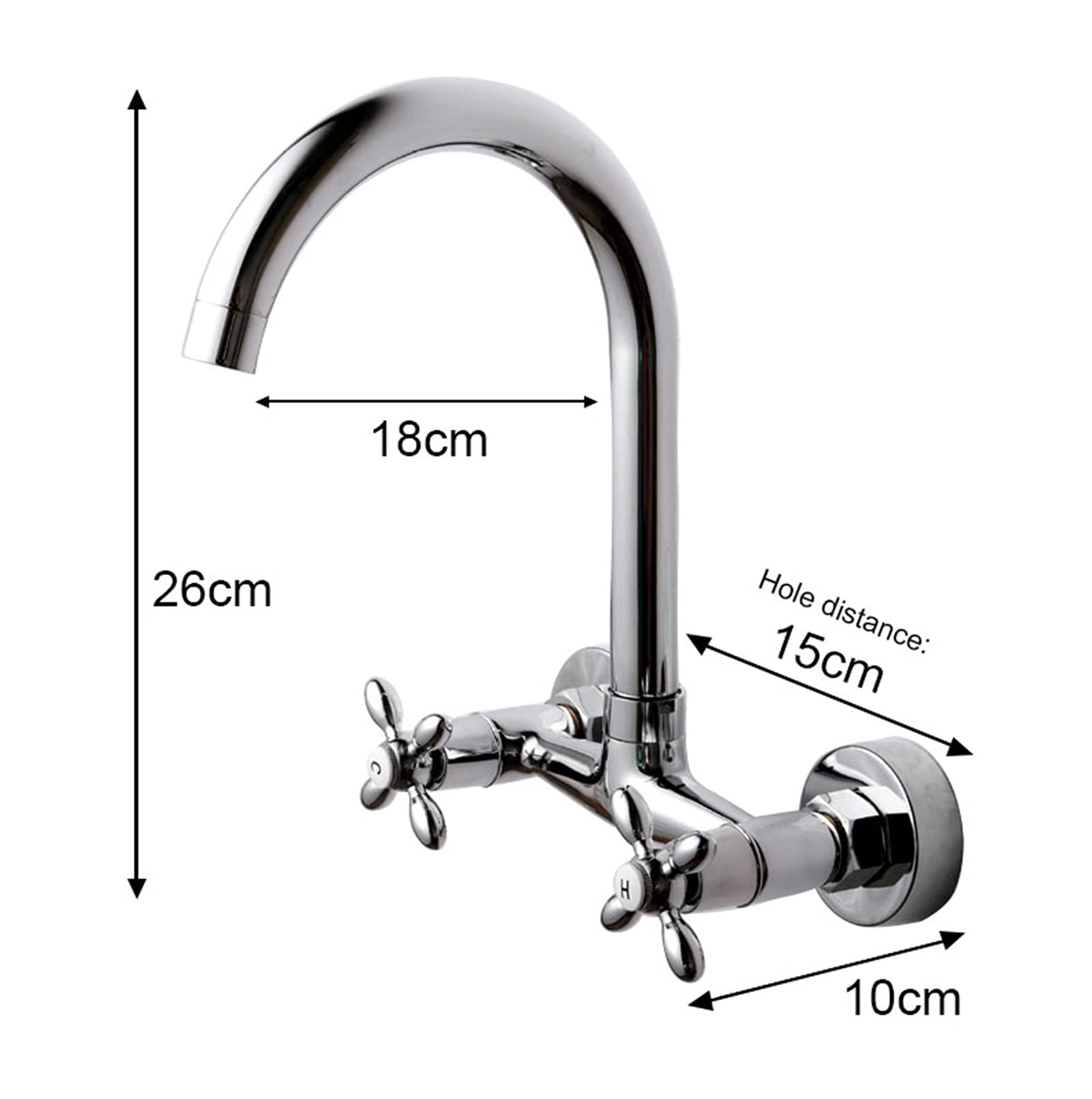 ASDFGHJK KANGYEBAIHUODIAN Bathroom Basin Sink Mixer Faucet Copper Durable Dual Handles Bathtub Wall Mounted Kitchen Wash Basin Sink Mixer Tap Accessories (Color : A1)