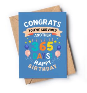 funny birthday card for him or her with envelope | joke card idea for 16th, 18th, 21st, 30th, 40th, 50th, 60th birthday for men or women | fun bday card for best friend, family, co-worker…