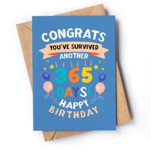 Funny birthday card for him or her with envelope | Joke card idea for 16th, 18th, 21st, 30th, 40th, 50th, 60th birthday for men or women | Fun bday card for best friend, family, co-worker…