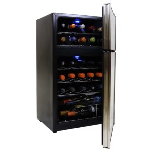 koolatron 29 bottle wine cooler refrigerator dual zone compressor wine fridge freestanding for red white sparkling wine cellar ideal for home bar kitchen apartment