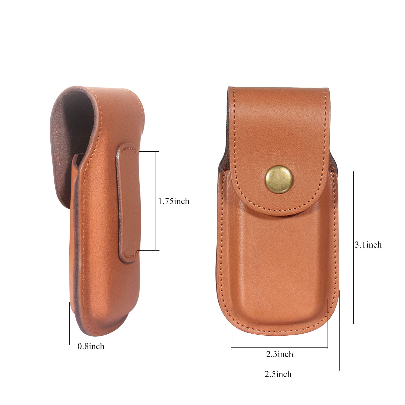 Kosibate Pocket Knife Sheath, Leaher Folding Knife Sheaths for Belt, Multitools Pocket Case Pouch(Brown)