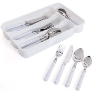 gibson 65331.24 24 piece casual living flatware set white