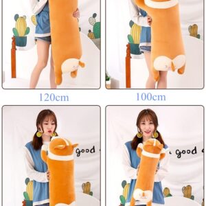 SNOWOLF Shiba Inu Plush Pillow Stuffed Animal Dog 47.2inch Cute Corgi Akita Soft Plush Toy Comfort Cushion Gifts for Girls Boys (Orange, 120cm/47.2inch)