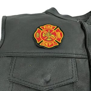 Patch, Embroidered Patch (Iron-On or Sew-On), Fire Department Shield Cross, 3" x 3" (7.6 cm x 7.6 cm)