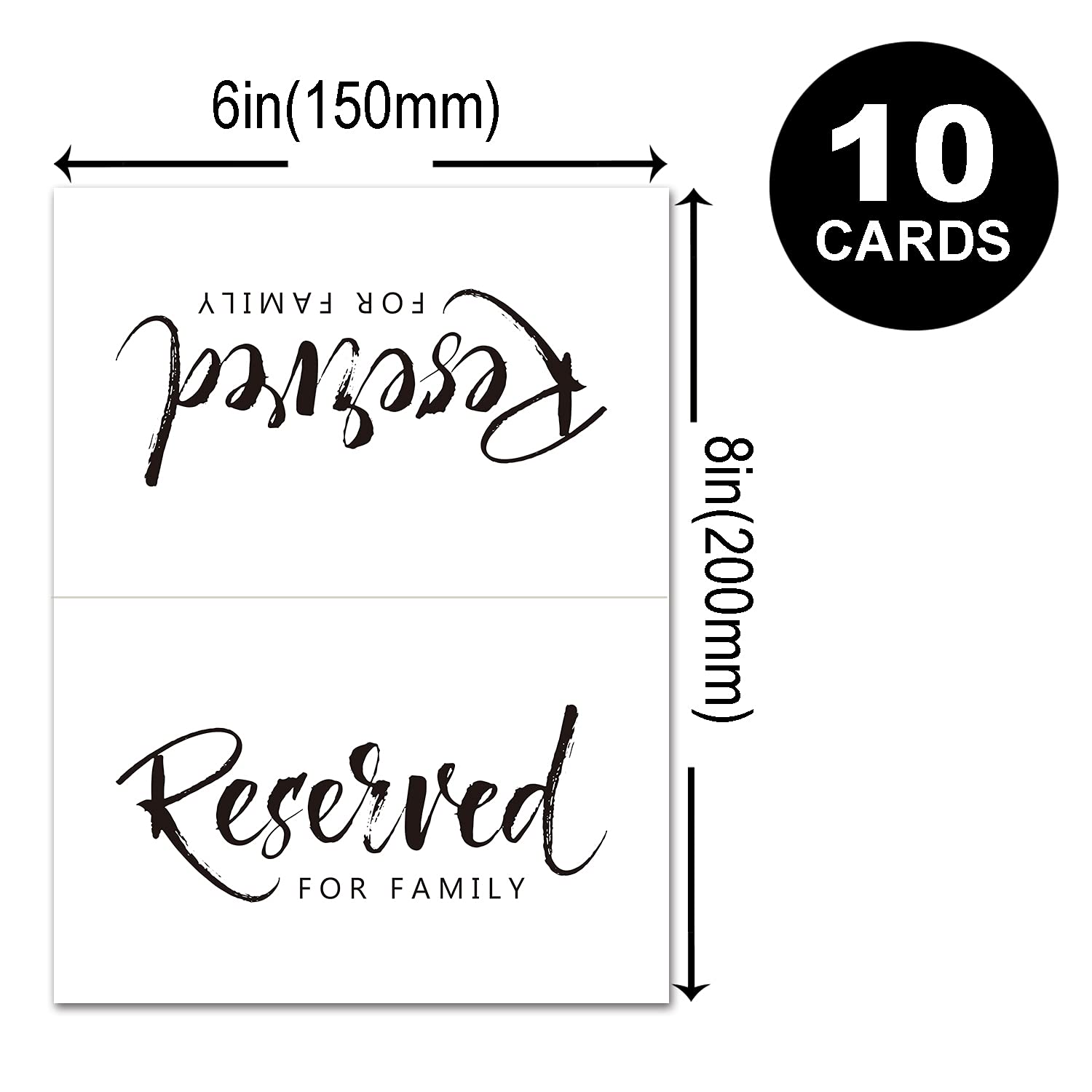 Reserved Signs for Weddings, Parties, Receptions, Restaurant and Celebrations, Reserved Signs for Tables, Reserved Signs for Wedding Chairs, 10 Pack, 4 x 6 Inches.