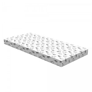 Ambesonne Penguin Foldable Mattress, Skiing Penguins in Scarves, 74.8" x 35.4", White Black