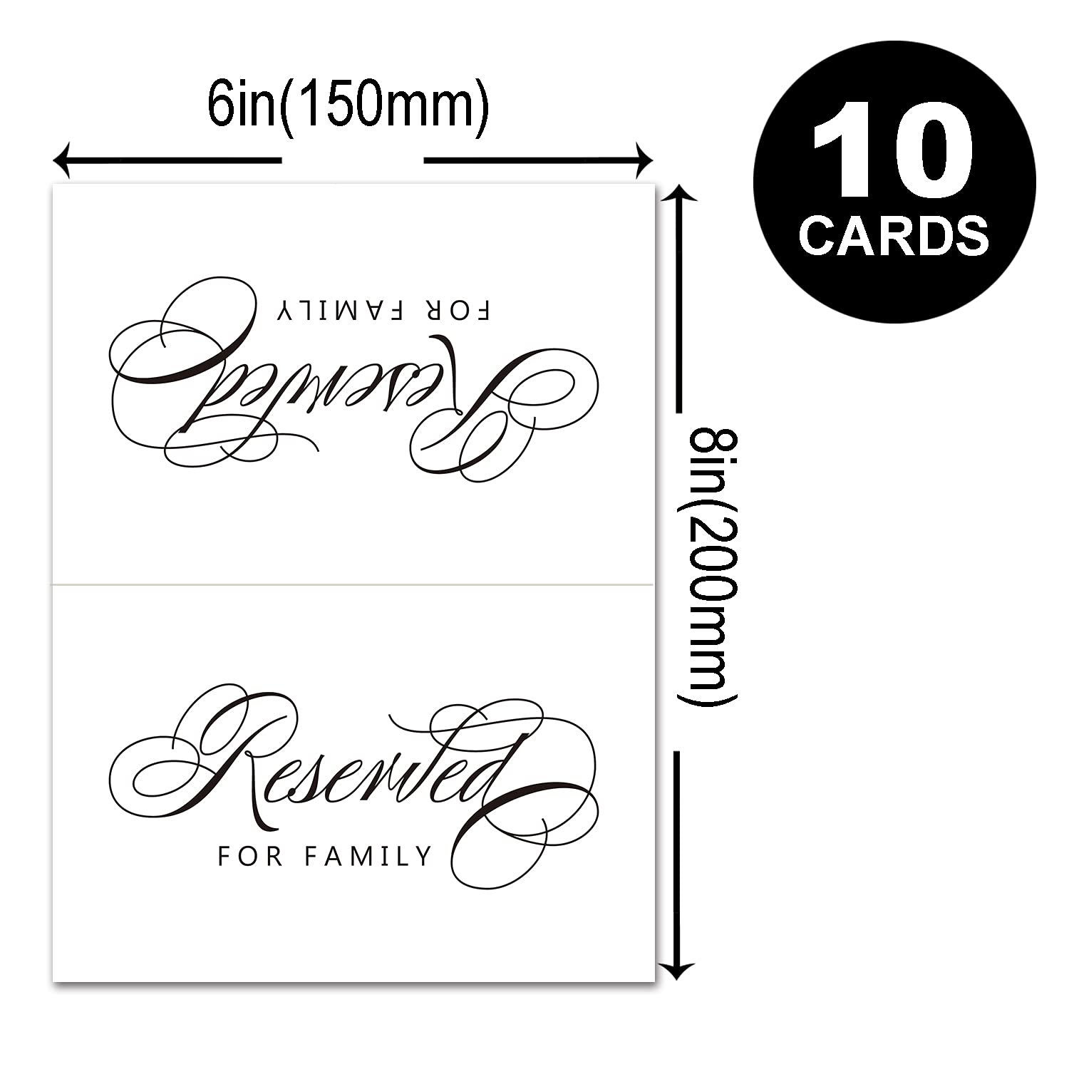 Reserved Signs for Wedding, Parties, Receptions, Restaurant and Celebrations, Reserved Signs for Tables, Reserved Signs for Wedding Chairs, 10 Pack, 4 x 6 Inches.