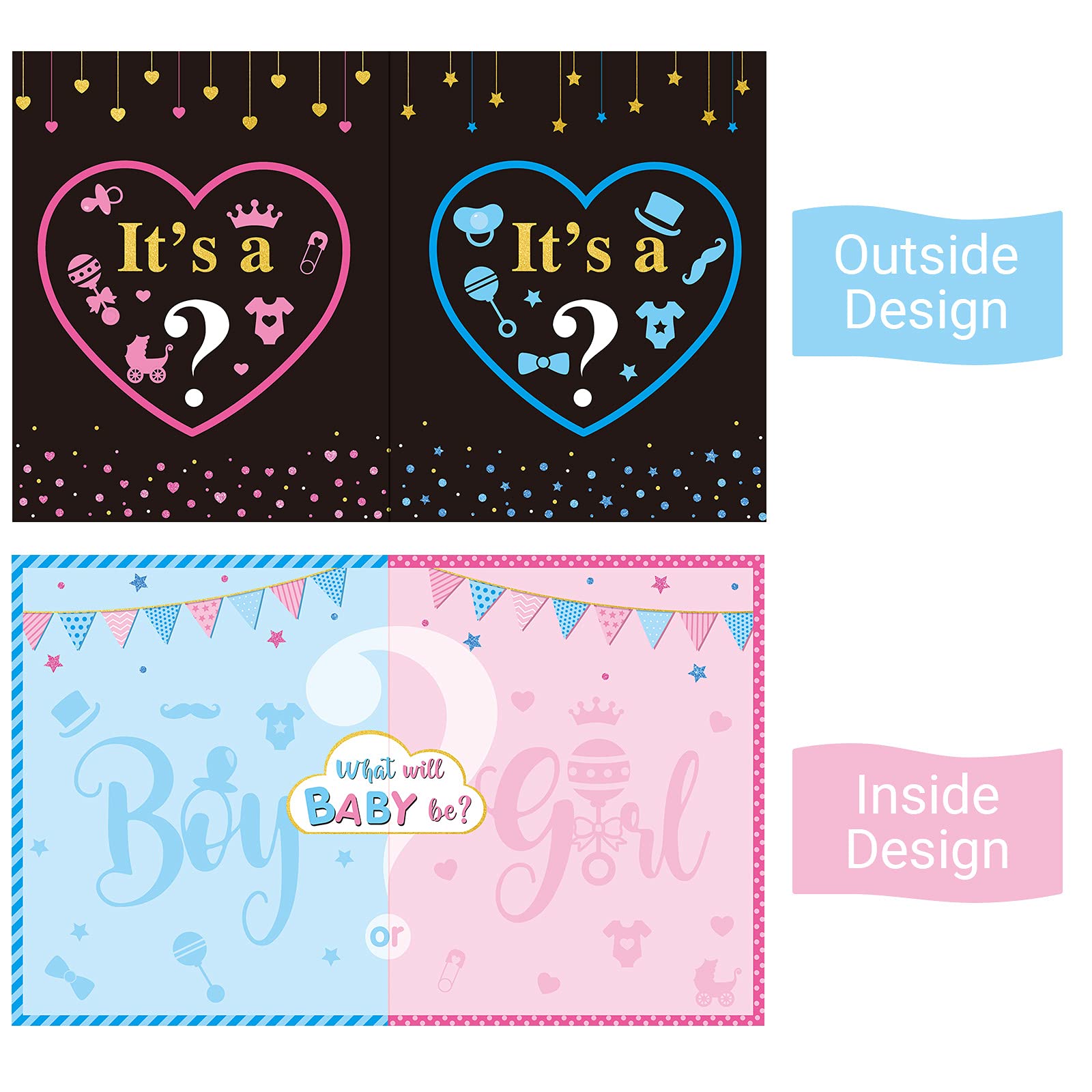 Nezyo Baby Gender Reveal Games Gender Reveal Prediction Cards Gender Reveal Party Favors Gender Reveal Voting Board Guest Book Decorations for Baby Shower Gender Reveal Party 21.6 x 13.8 Inch