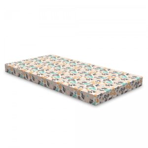 Ambesonne Floral Foldable Mattress, Spring Garden Cartoon Petals, 74.8" x 39.4", Multicolor