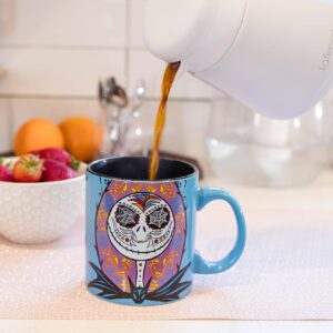 The Nightmare Before Christmas Jack and Sally Day of the Dead Ceramic Coffee Mug | Official Disney Kitchen Accessories | Oversized Cup For Home Kitchen, Holiday Drinkware | Holds 20 Ounces