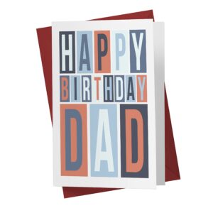 Sweet Birthday Card for Dad, Large 5.5 x 8.5 Dad Birthday Card, Happy Birthday Dad Card - Dad Birthday Cards from Daughter, Father Birthday Card, Karto Dad Rectangle