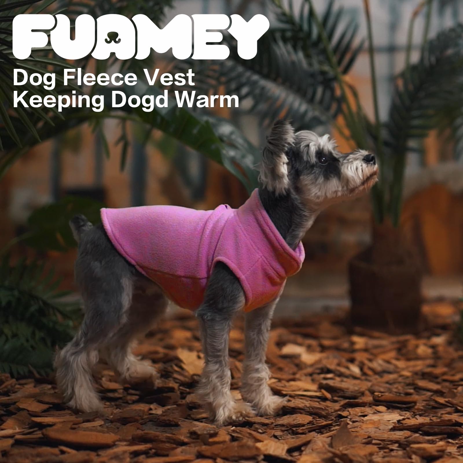 FUAMEY Dog Fleece Vest,Warm Sweatshirt Puppy Stretchy Sweater Pullover Dog Turtleneck Coat Dog Winter Jacket with Leash Hole, Dachshund Sweaters Yorkie Clothes for Small Medium Large Dogs Pink XS