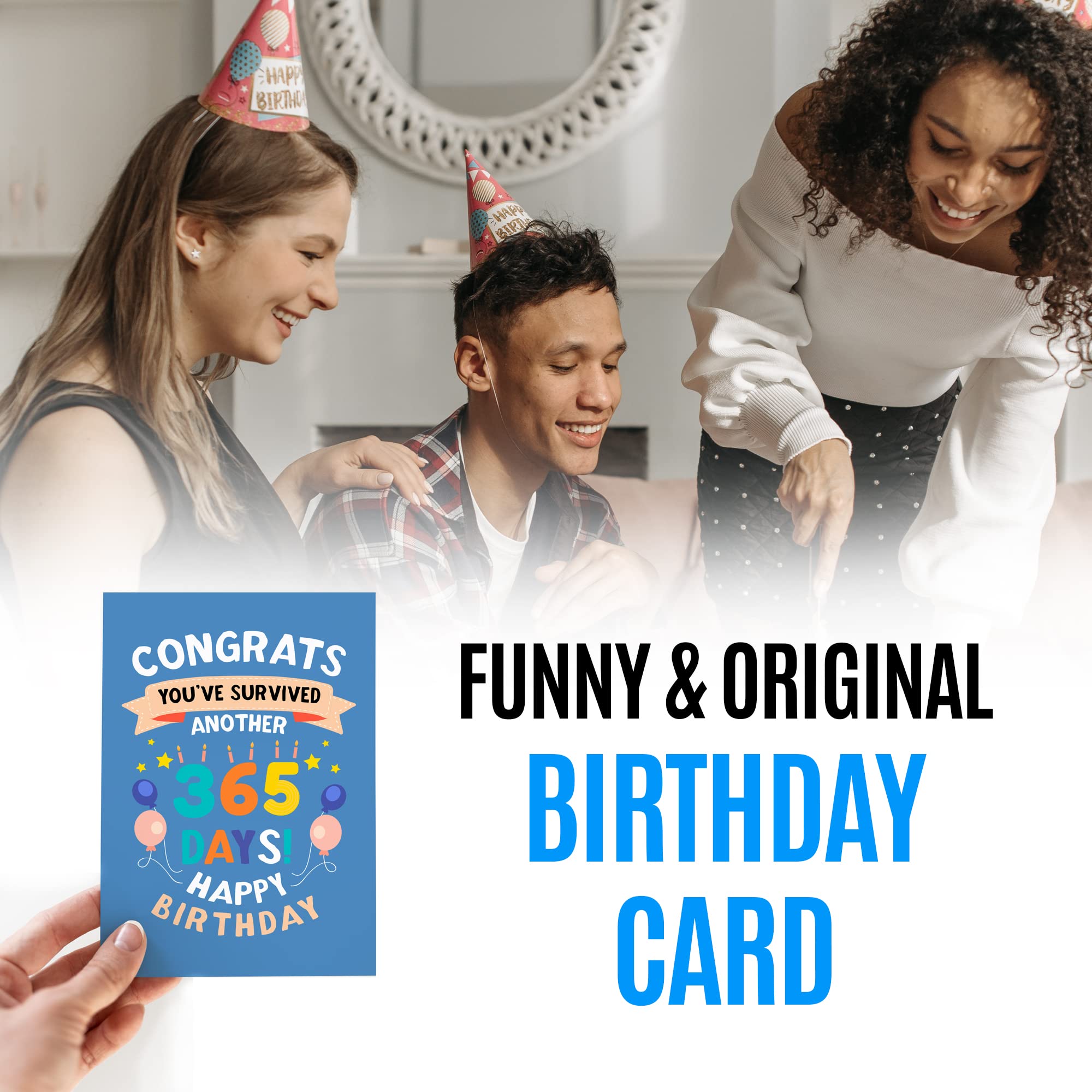 Funny birthday card for him or her with envelope | Joke card idea for 16th, 18th, 21st, 30th, 40th, 50th, 60th birthday for men or women | Fun bday card for best friend, family, co-worker…