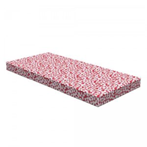 Ambesonne Floral Foldable Mattress, Blooming Flowers Pattern, 74.8" x 35.4", Dark Pink and Pale Grey