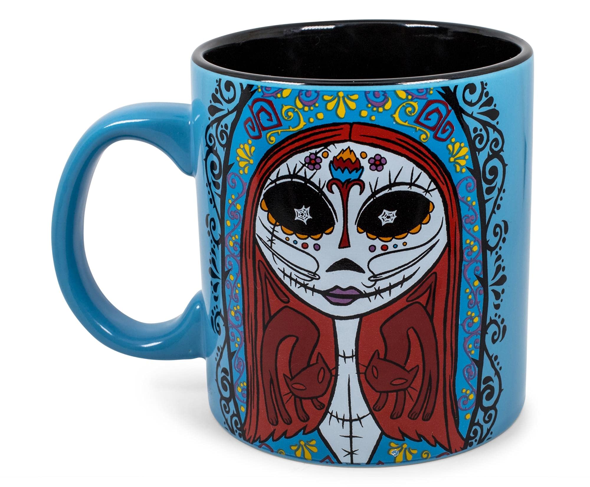 The Nightmare Before Christmas Jack and Sally Day of the Dead Ceramic Coffee Mug | Official Disney Kitchen Accessories | Oversized Cup For Home Kitchen, Holiday Drinkware | Holds 20 Ounces