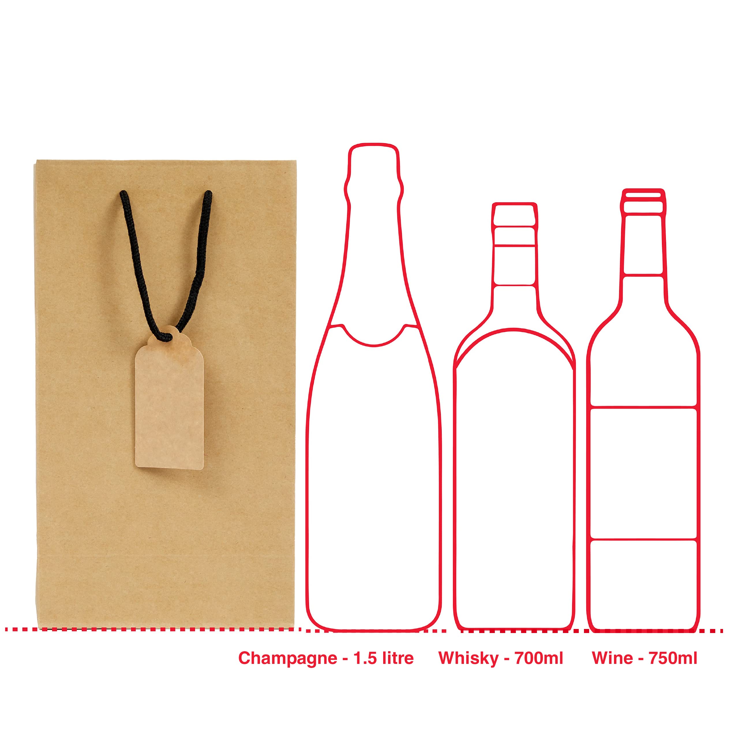 TOHOKU PRIME 2 Bottle Wine Gift Bag, 7.15x4x13 Inch, 24Pcs Double Wine Bottle Gift Bag, 2 Bottle Wine Bag, Wine Gift Bags for 2 Bottles