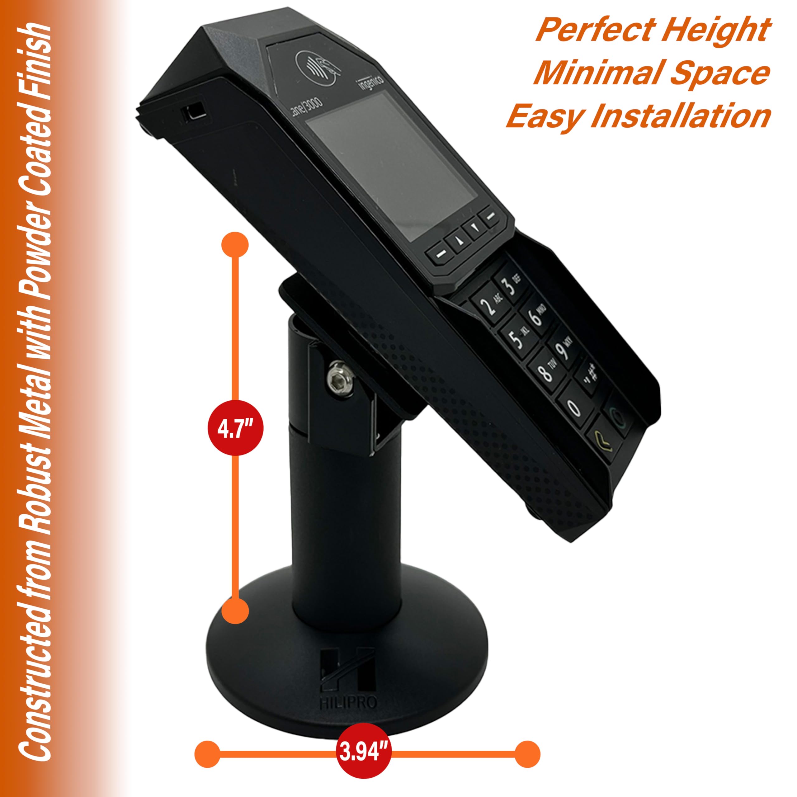 Hilipro Point of Sale Stand -Swivel Stand for Ingenico Lane 3000, 3600, 5000, 7000, 8000,Axium RX5000, Axium RX7000, Axium RX9000 and Desk 1500 pinpad.