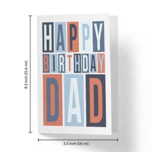 Sweet Birthday Card for Dad, Large 5.5 x 8.5 Dad Birthday Card, Happy Birthday Dad Card - Dad Birthday Cards from Daughter, Father Birthday Card, Karto Dad Rectangle