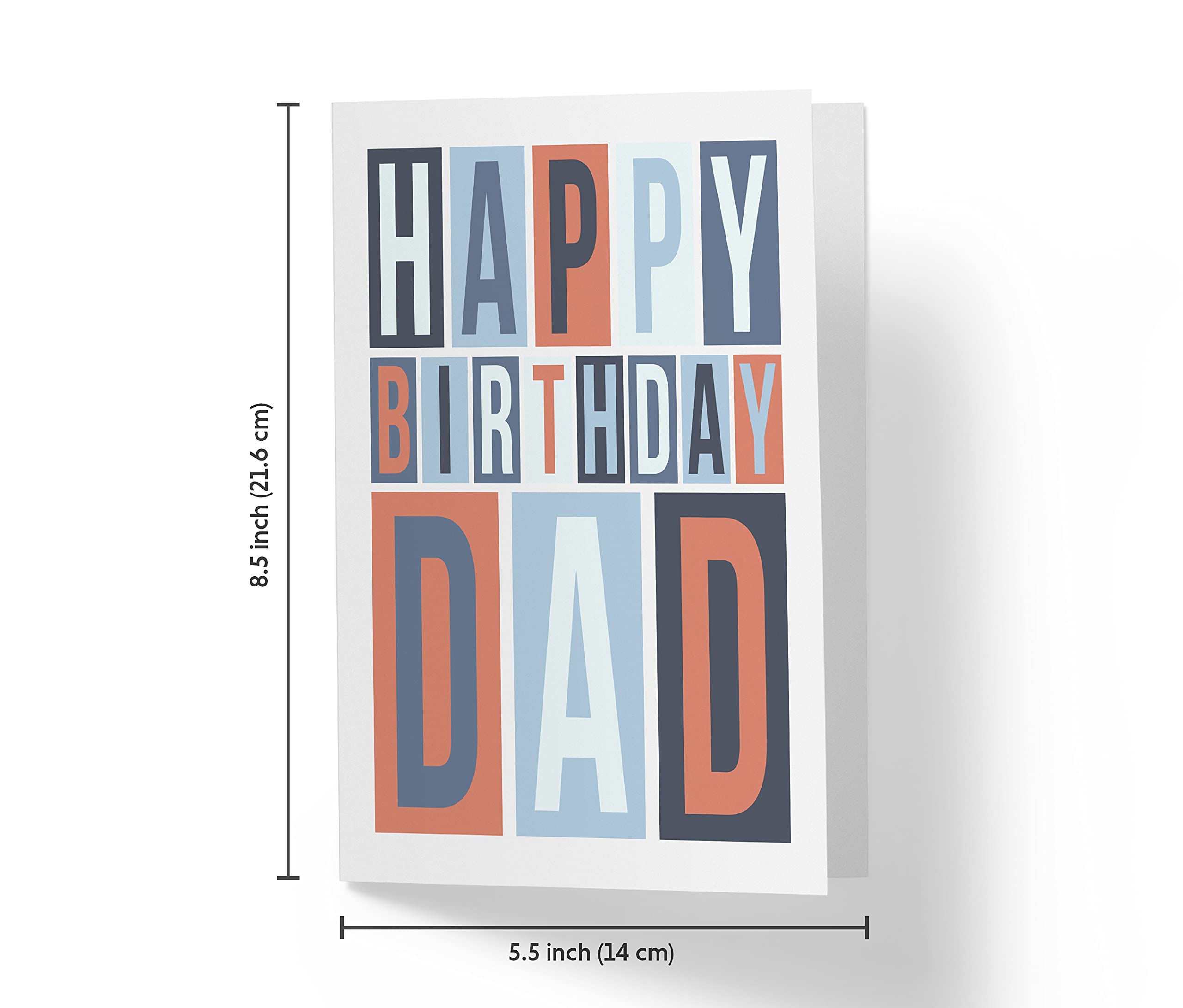 Sweet Birthday Card for Dad, Large 5.5 x 8.5 Dad Birthday Card, Happy Birthday Dad Card - Dad Birthday Cards from Daughter, Father Birthday Card, Karto Dad Rectangle