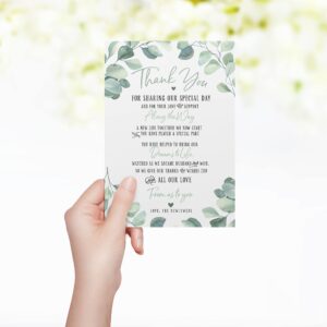 Your Main Event Prints 50 Eucalyptus Wedding Thank You Place Setting Cards - Perfect for Adding to Table Centerpieces and Wedding Decorations for Receptions - Pack of 50 Cards