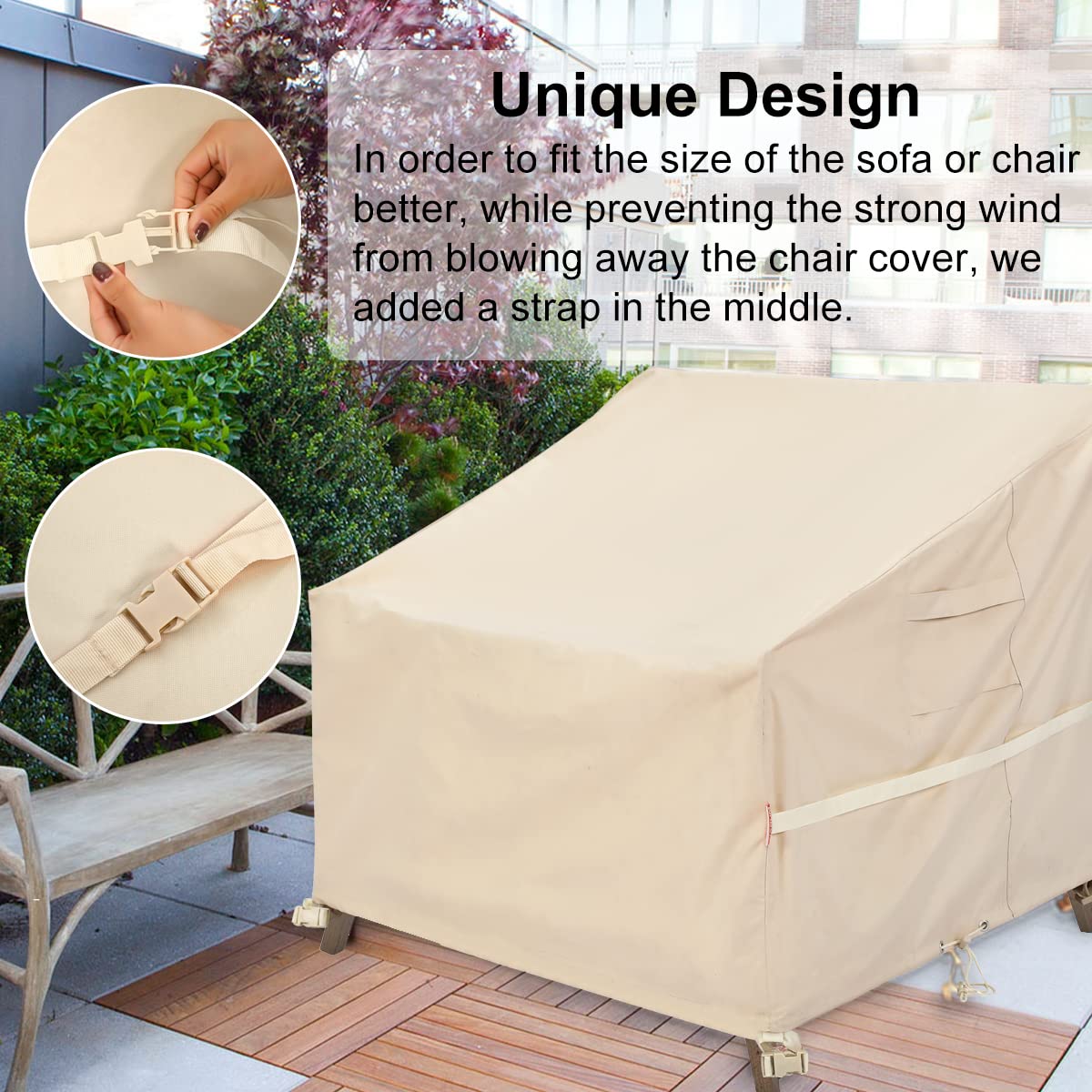 Slan Arrow Patio Chair Cover, 600D Heavy Duty Lounge Deep Seat Cover Waterproof Outdoor Chair Covers for Lawn Furniture, All-Weather Protection Lawn Chair Covers(38" W x 31" D x 29" H)