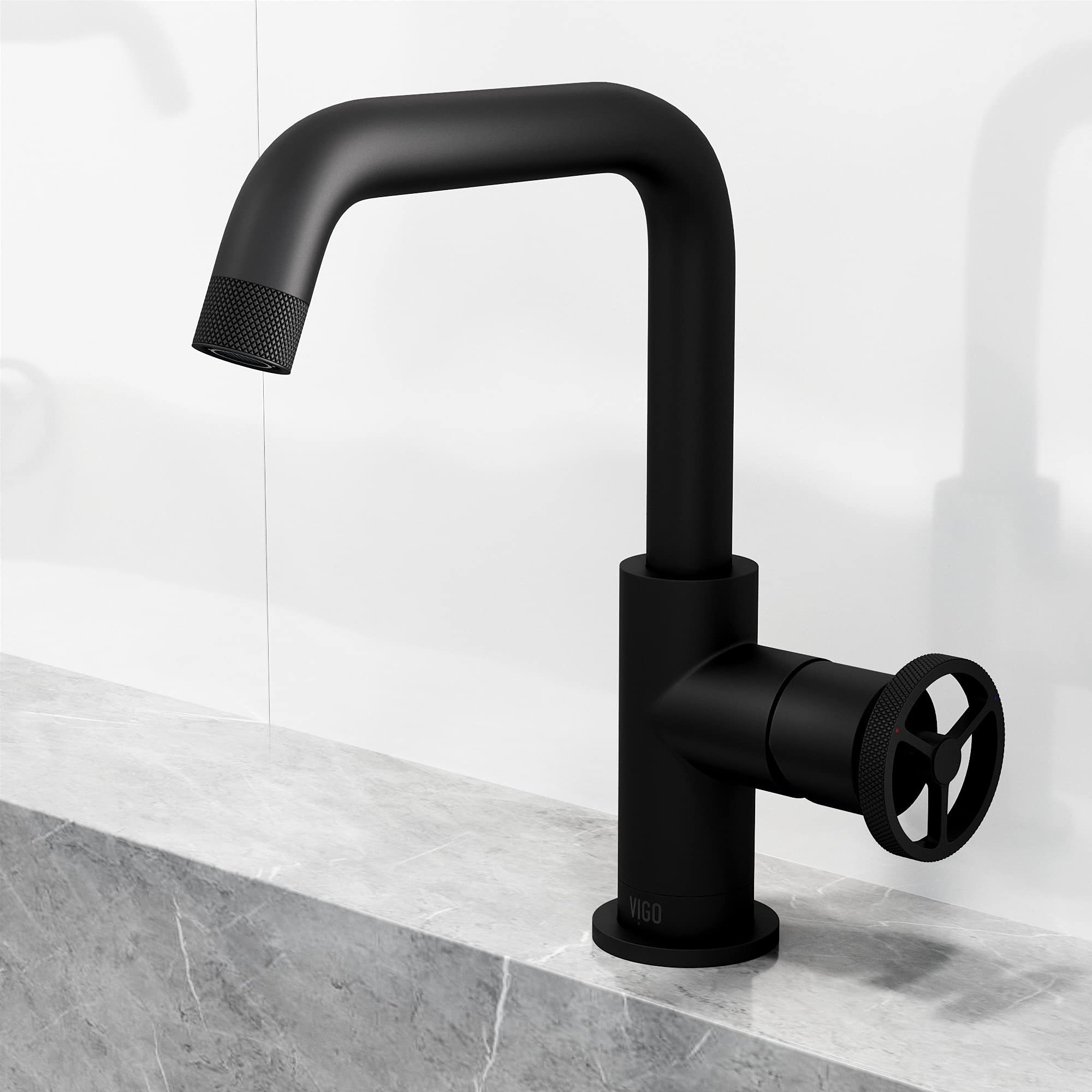 VIGO Cass 9'' H Single Handle Single-Hole Bathroom Faucet in Matte Black-VG01047MB