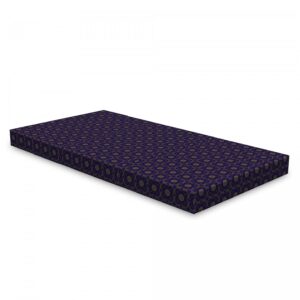 Ambesonne Oriental Foldable Mattress, Arching Dots Floral Motifs, 74.8" x 39.4", Dark Indigo Dark Khaki