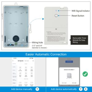 DEWENWILS Pool Timer, WiFi Timer Switch, Heavy Duty 40A 120-277 VAC 2HP, Compatible with Smart Phone, Alexa, Google Assistant, ETL Listed Milky