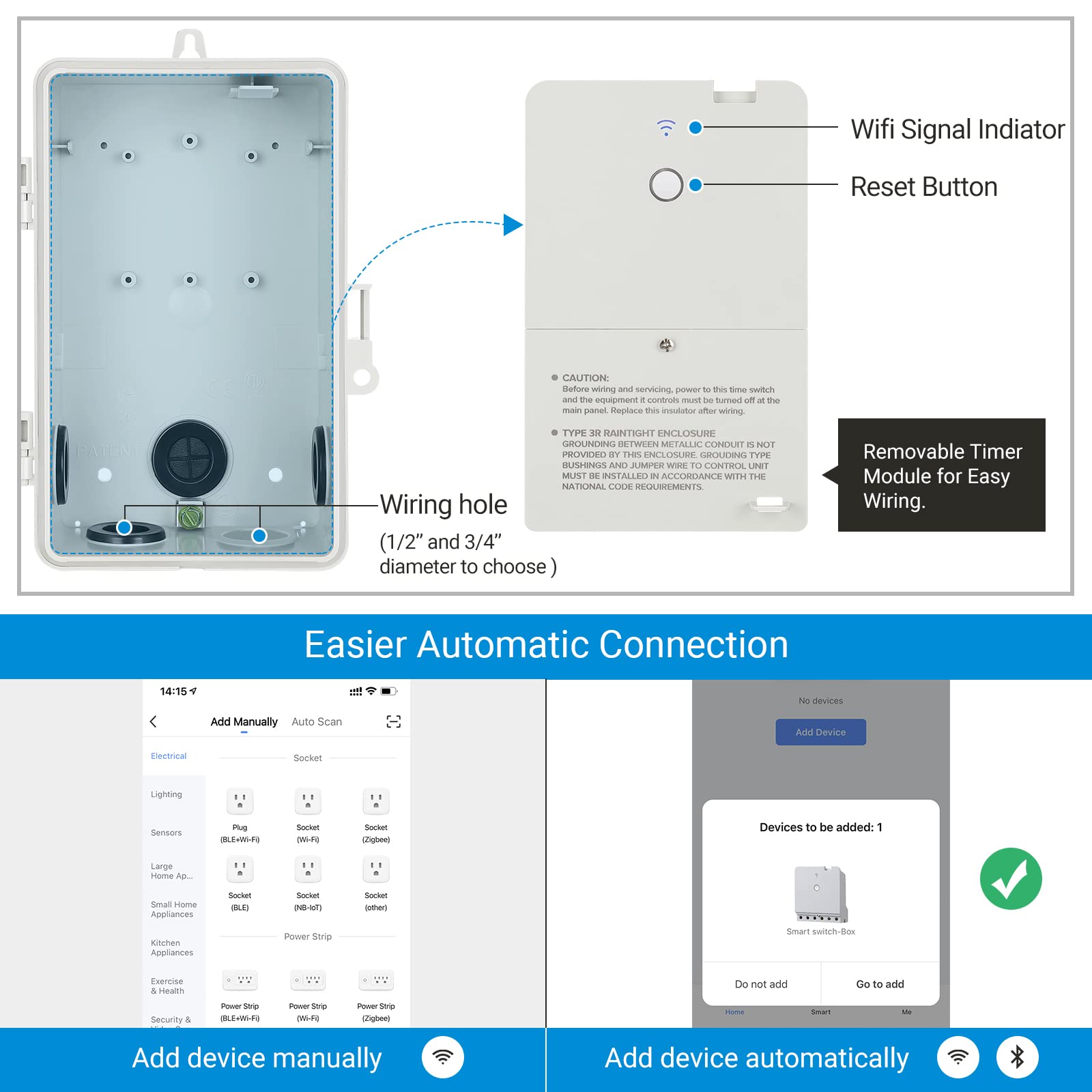 DEWENWILS Pool Timer, WiFi Timer Switch, Heavy Duty 40A 120-277 VAC 2HP, Compatible with Smart Phone, Alexa, Google Assistant, ETL Listed Milky