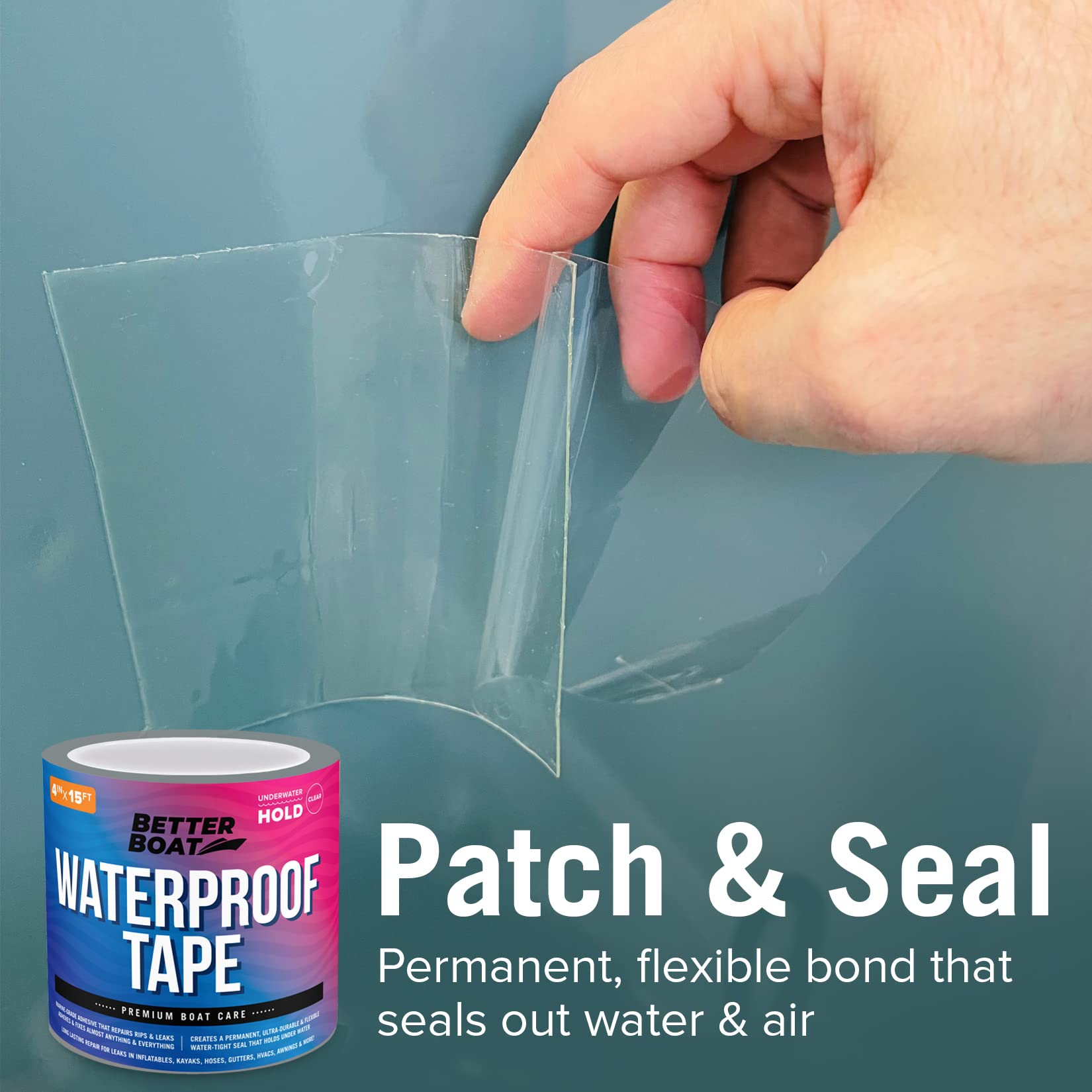 Clear Waterproof Tape for Leaks Thick Heavy Duty Water Proof Tape Sealing Marine Grade Outdoor Pools Gutter Underwater, Stop Leak Seal Tape Waterproof Repair Patch & Seal Sealant 15 Feet x 4 Inches