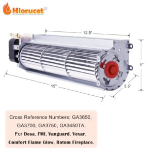 Hiorucet Fireplace Blower Fan Unit for Desa, FMI, Vanguard, Vexar, Comfort Flame Glow, Rotom Fireplace, BK BKT GA3650 GA3700 GA3750 Replacement Fireplace Blower Fan Parts Fit for Astria.