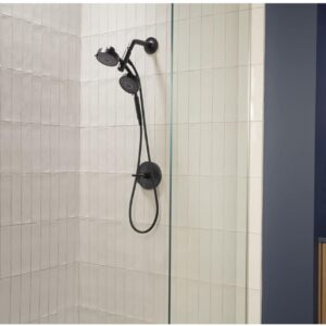 KOHLER 23219-BV Purist 2-in-1 Multi Function Shower Kit with SHOWERHEAD & HAND SHOWER, Full Coverage & Rotating Rail, Vibrant Brushed Bronze, 2.5 GPM