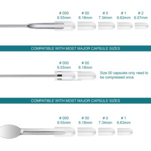 Capsule Filling Machine Kit – Pill Filler Tray Tools Size 00 for Quickly Maker Empty Gel Capsules, Lab Spoons Spatula Scoops Tool (6Pcs)