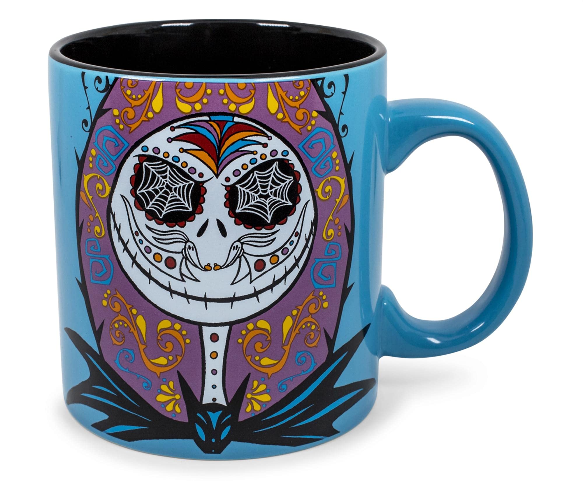 The Nightmare Before Christmas Jack and Sally Day of the Dead Ceramic Coffee Mug | Official Disney Kitchen Accessories | Oversized Cup For Home Kitchen, Holiday Drinkware | Holds 20 Ounces