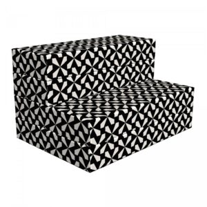 ambesonne abstract foldable mattress, monochrome geometric 70's, 74.8" x 35.4", eggshell and dark brown