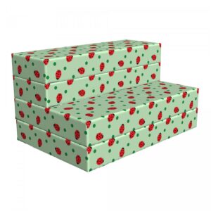 ambesonne ladybugs foldable mattress, polka dots with insect, 74.8" x 39.4", green red black