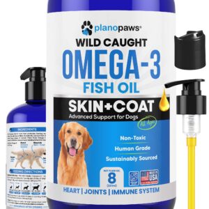 Omega 3 Fish Oil for Dogs - Better Than Salmon Oil for Dogs - Dog Fish Oil Supplement for Shedding, Allergy, Itch Relief - Supports Dry Skin, Joints - Dog Skin and Coat Supplement - Fish Oil Liquid