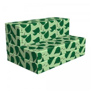 ambesonne leaves foldable mattress, composition of nature, 74.8" x 39.4", pale green fern green