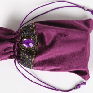 DOARLUO Tarot Bag Pouch Dice,Rune or Card Gift Bag,Drawstring Storage Bucket Bag 5" x 8" (Purple)